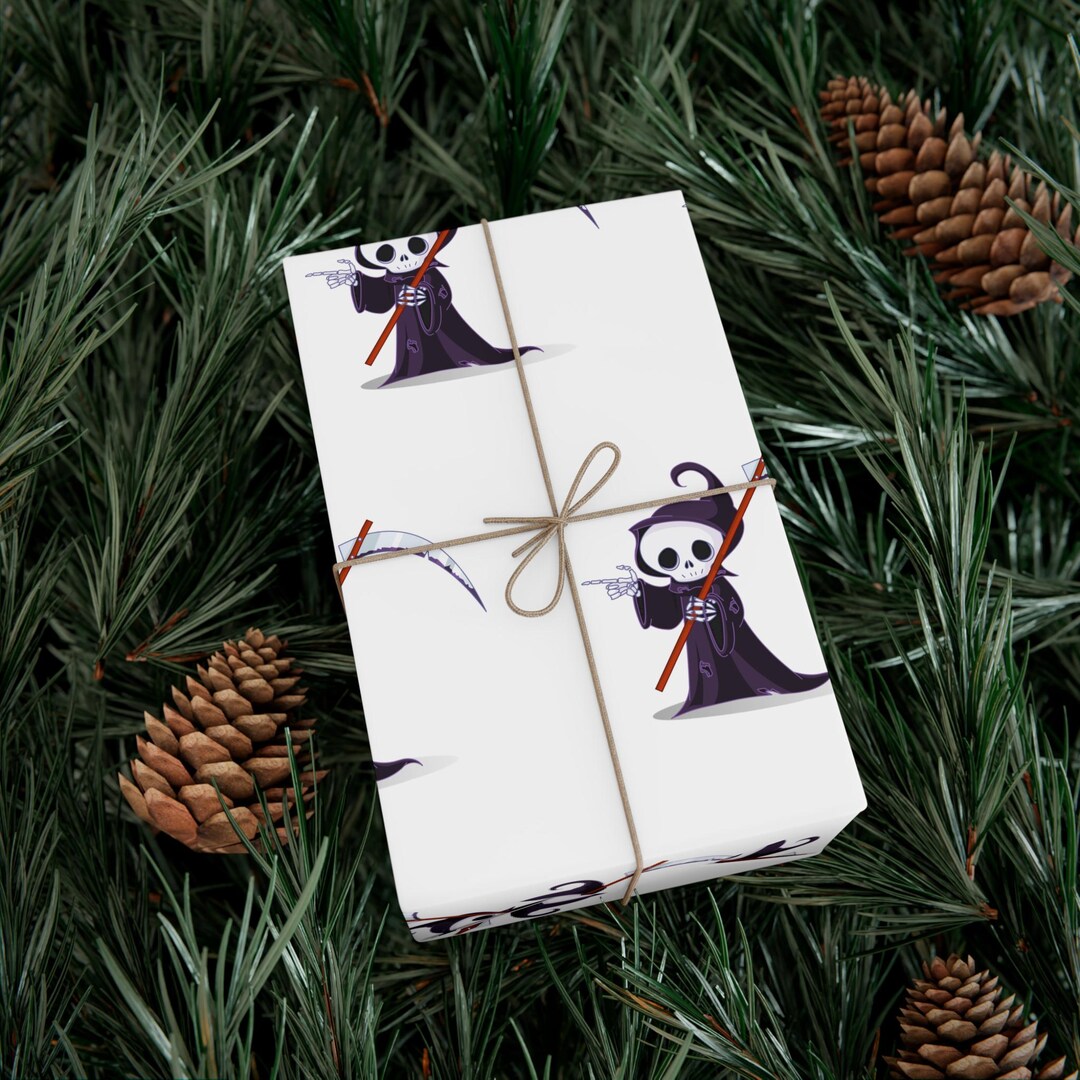 Premium Quality Grim Reaper Gift Wrap Papers - Halloween, Party ...