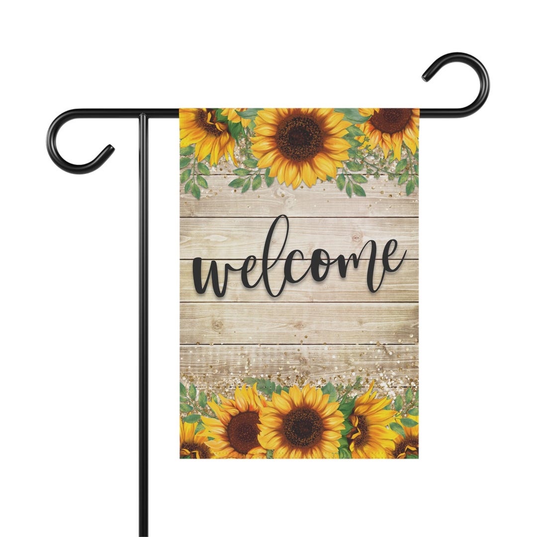 Sunflower Welcome Banner, Garden Decor, Outdoor Sign, Front Porch ...