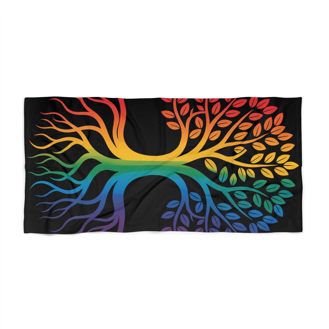 Pride Tree of Life Beach Towel, Towel for Summer, Poolside Accessory ...