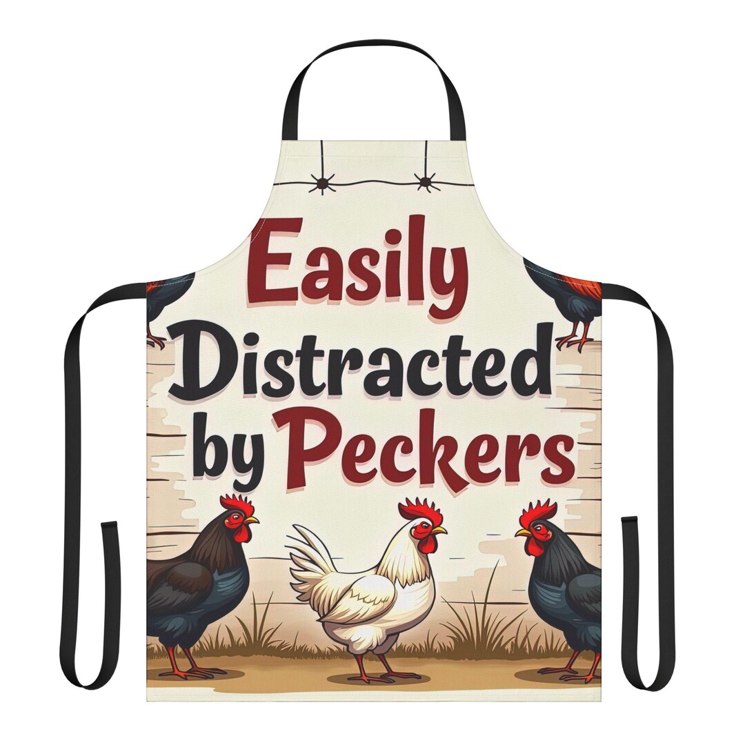 Funny Chicken Apron, Farmhouse Kitchen Cooking Apron, Gag Gift for ...