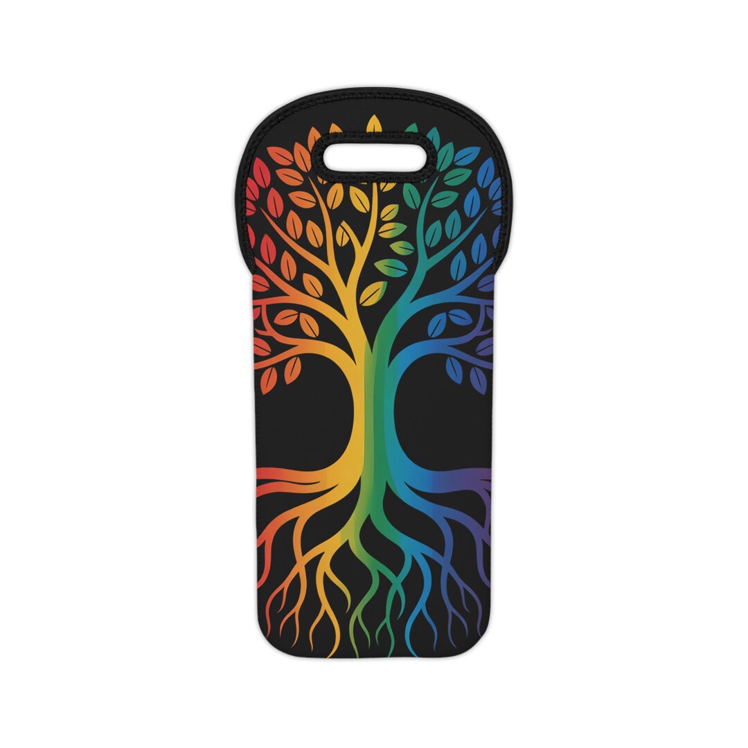 Colorful Tree of Life Wine Tote Bag | Eco-friendly Wine Carrier | Gift ...