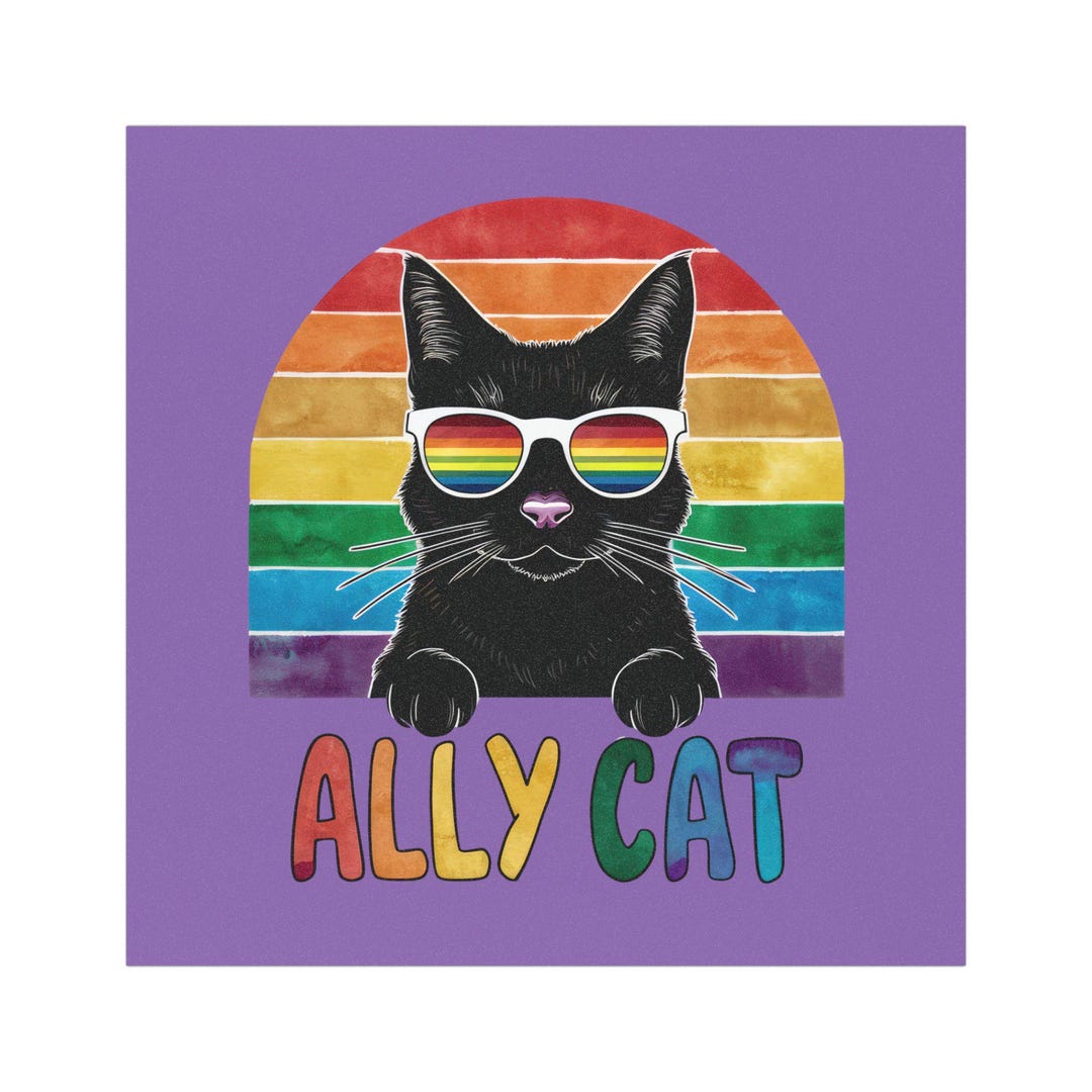 Pride Cat Car Magnet, Rainbow Kitty Decor, LGBTQ+ Ally Gift, Colorful ...