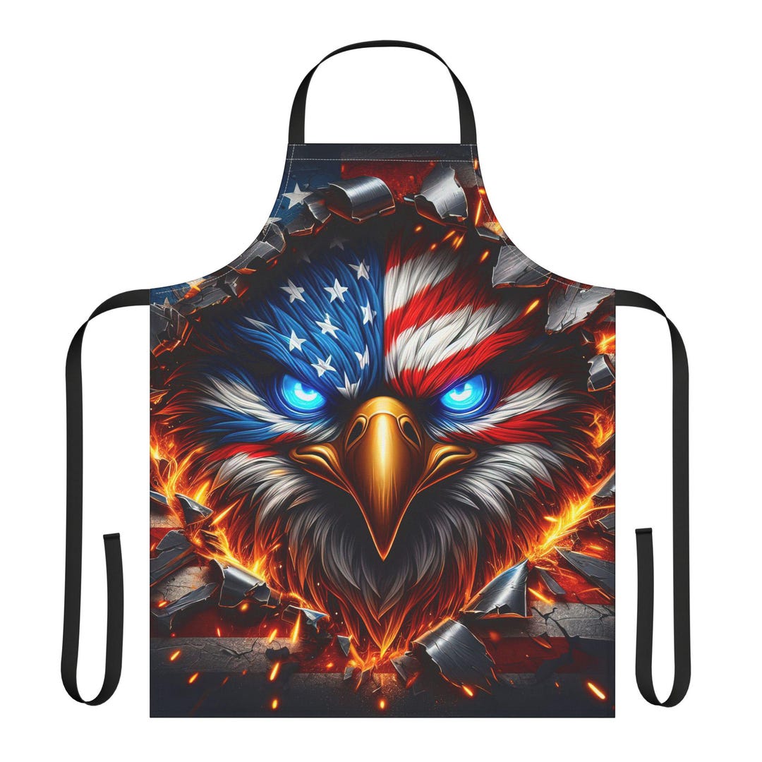 Apron, Patriotic Eagle, Fierce American Flag Kitchen BBQ, 4th of July ...