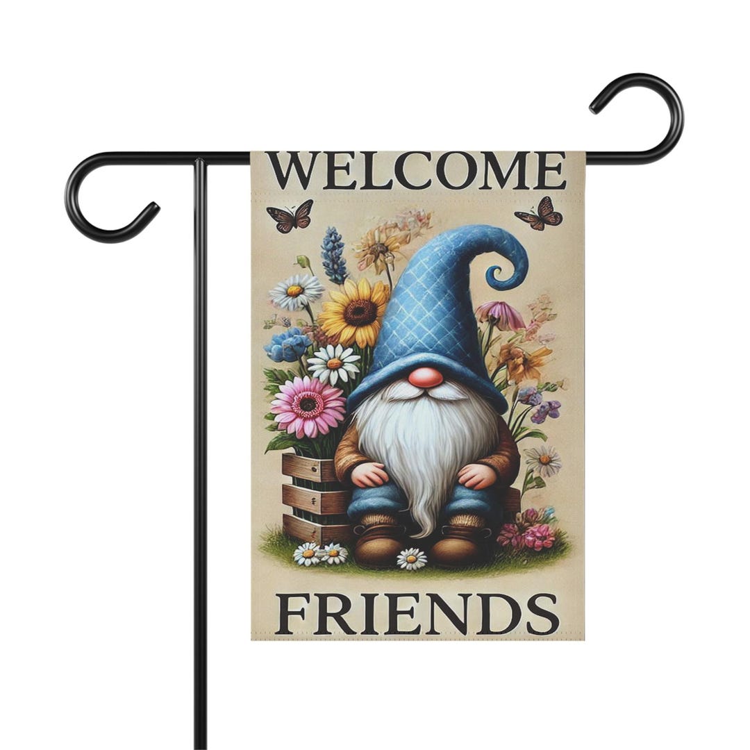 Welcome Gnome Friends Garden Banner, Gnome Decor for Outdoor Spaces ...
