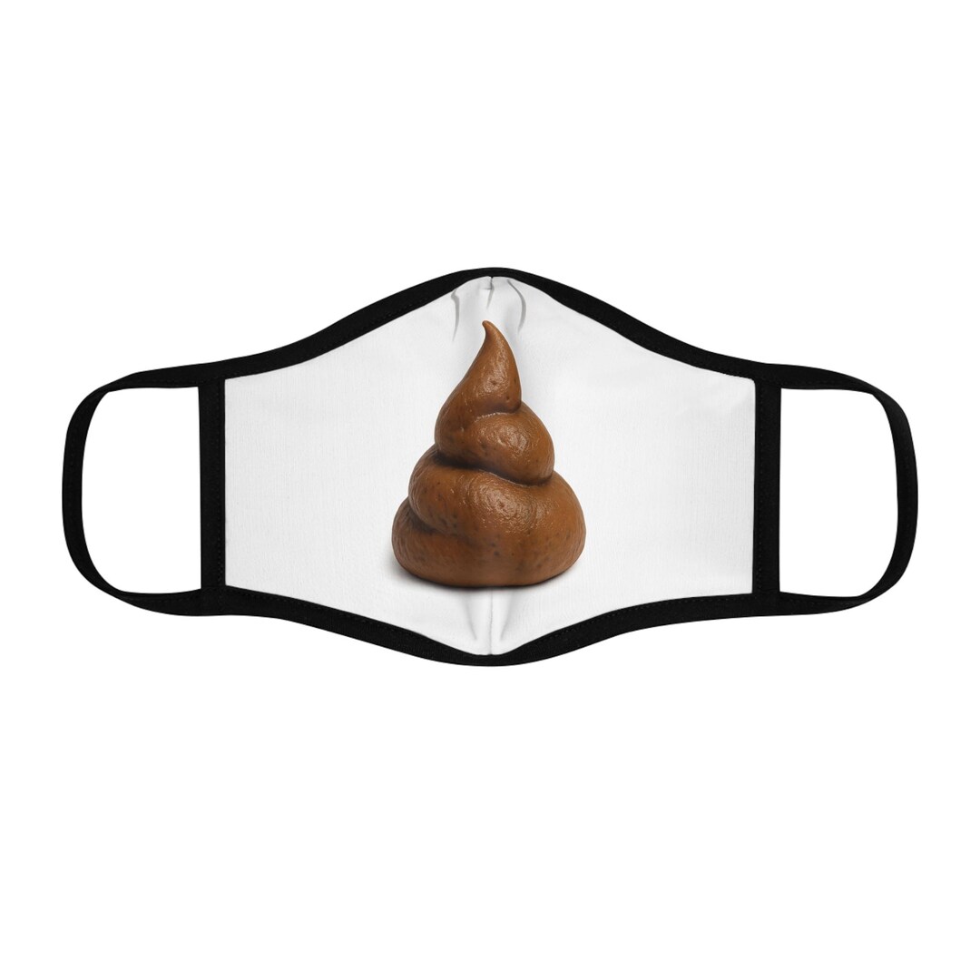 Poop Face Mask, Humorous Mask for Adults, Novelty Face Cover, Just Poo ...