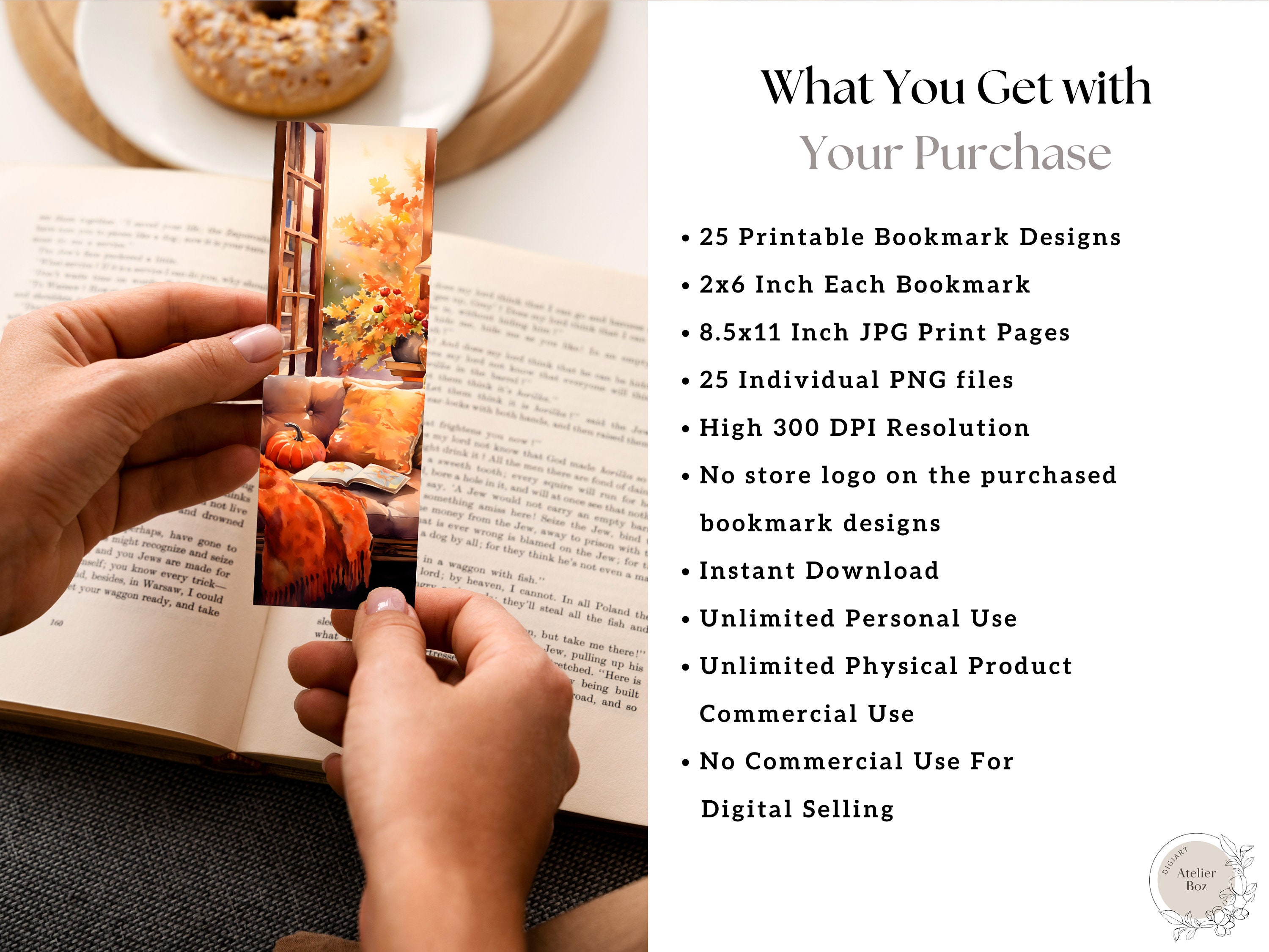 25 Cozy Fall Reading Printable Bookmarks, Digital Download, JPG ...