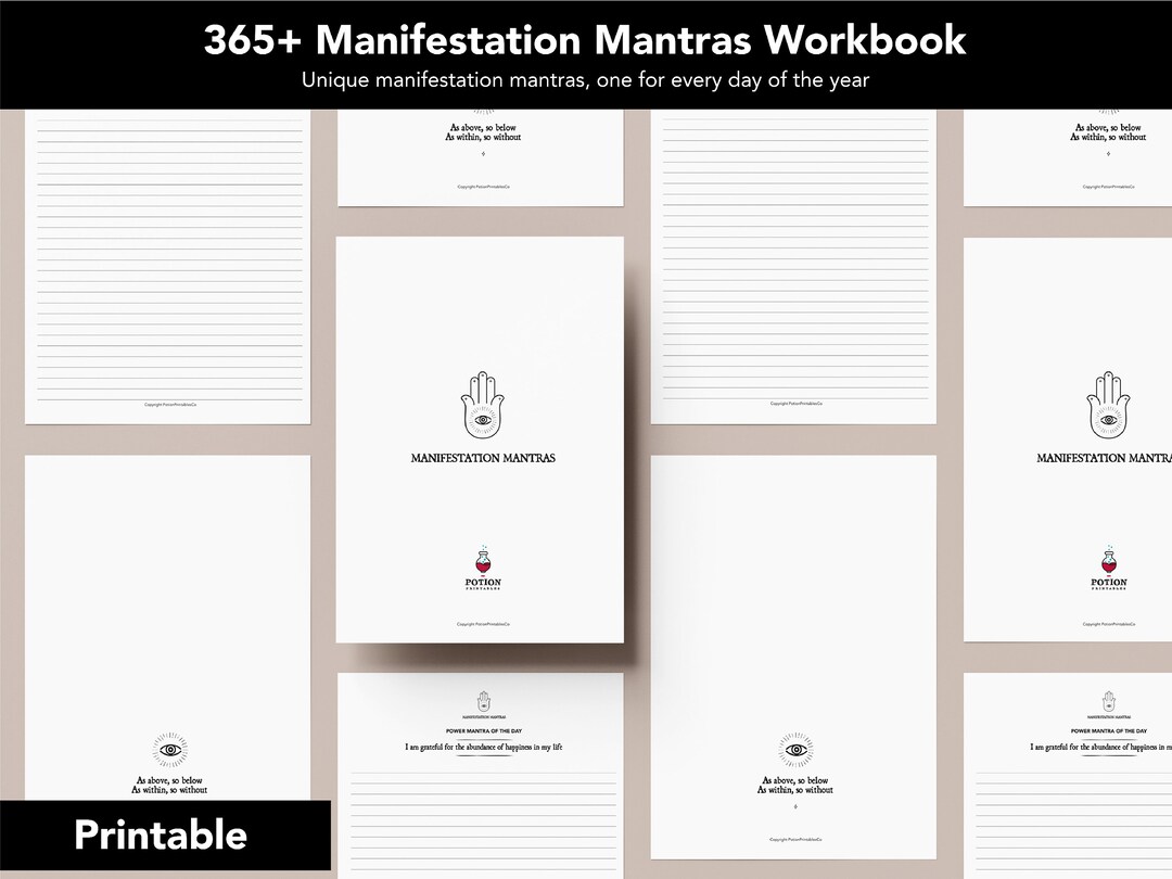 Manifestation Mantras Workbook - Etsy