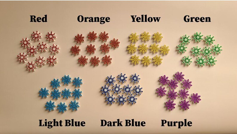 Rainbow Snowflake Magnets (pack of 14) - Holiday Decor, Craft Accessory ...