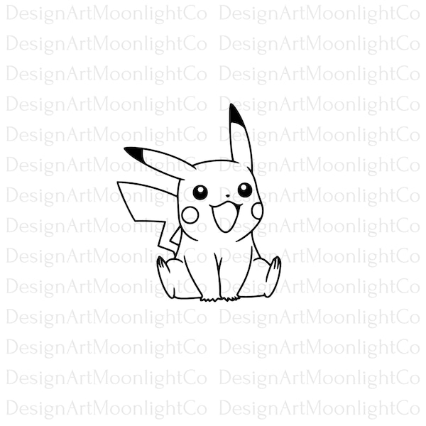 Pikachu Outline - Etsy