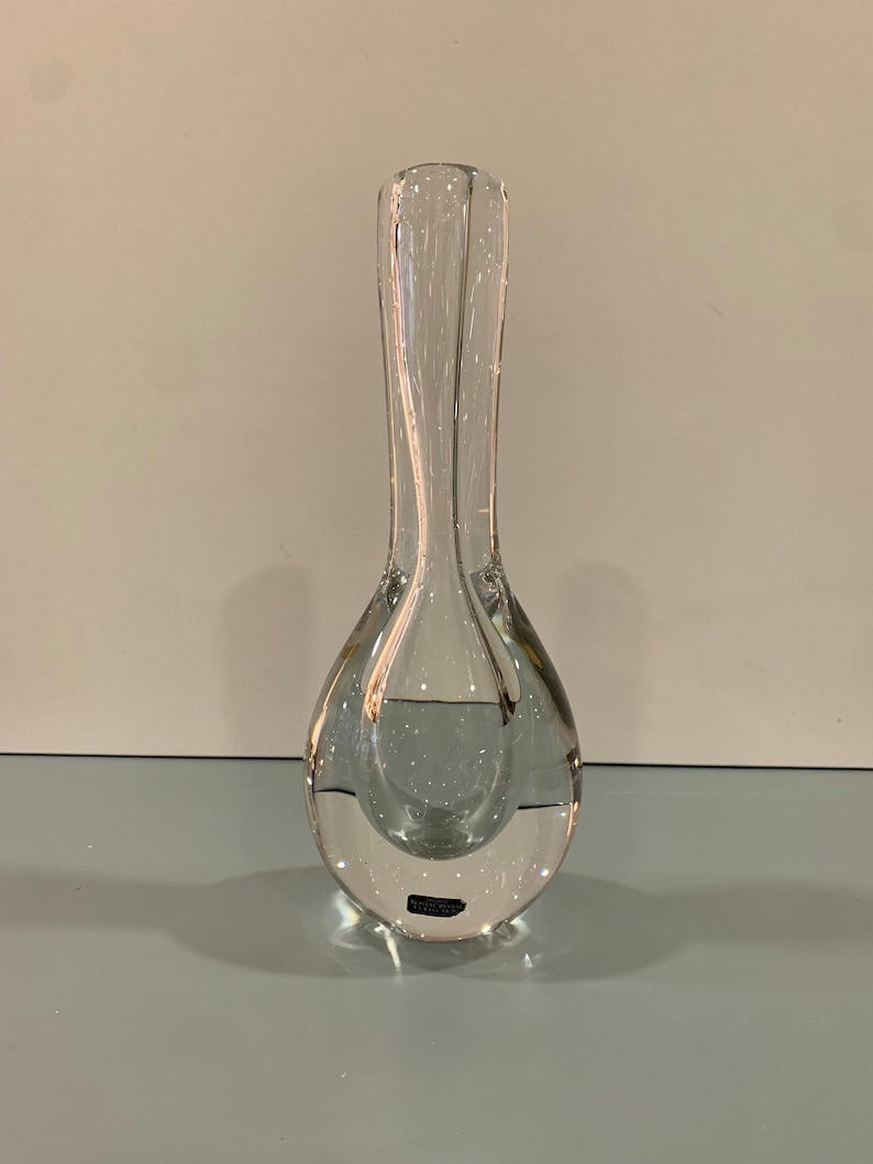 Vintage 1960 Crystal Soliflore Vase by Göran Wärff, Kosta Boda, Sweden ...