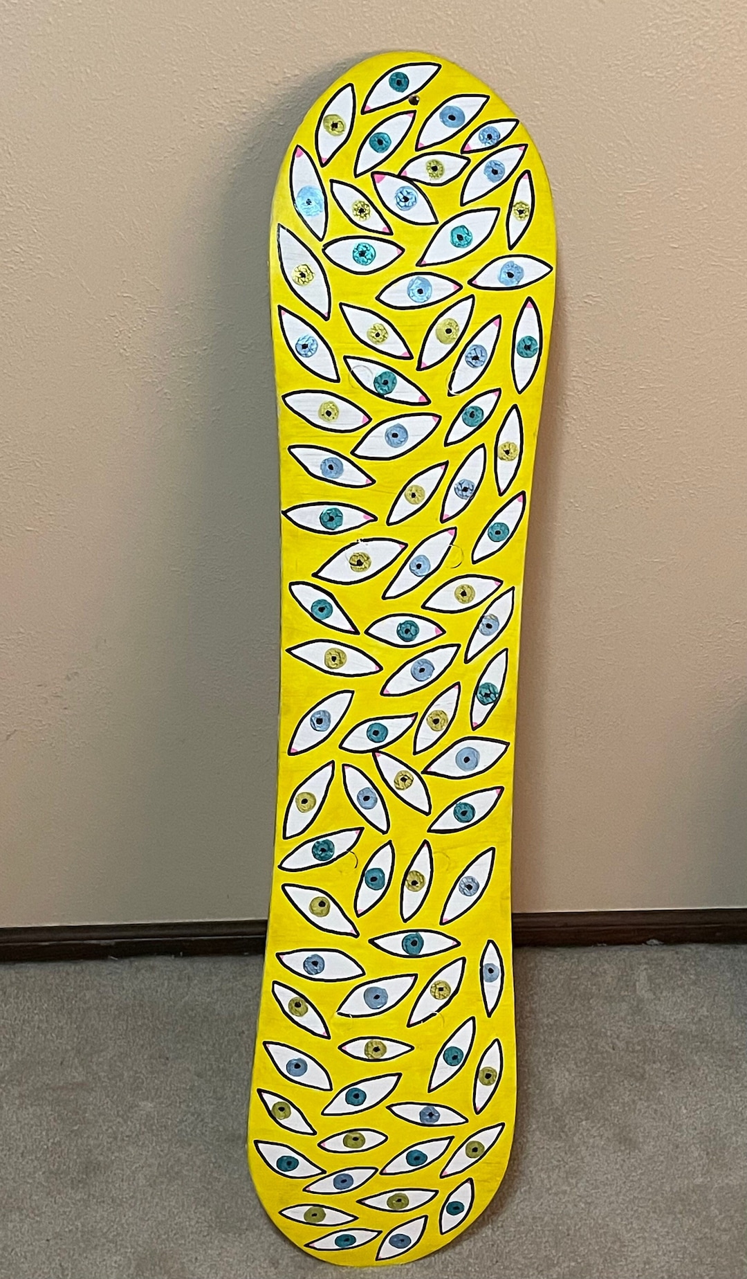 Hand Painted Psychedelic Eyes Snowboard - Etsy