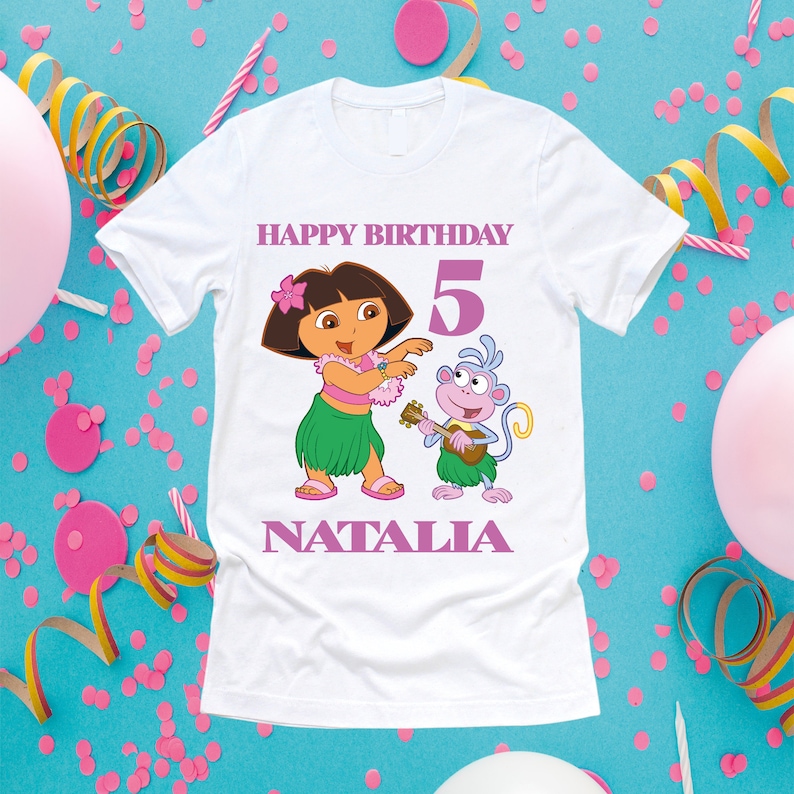 Dora Birthday Shirt, Dora Custom Shirt Birthday, Dora Personalized ...