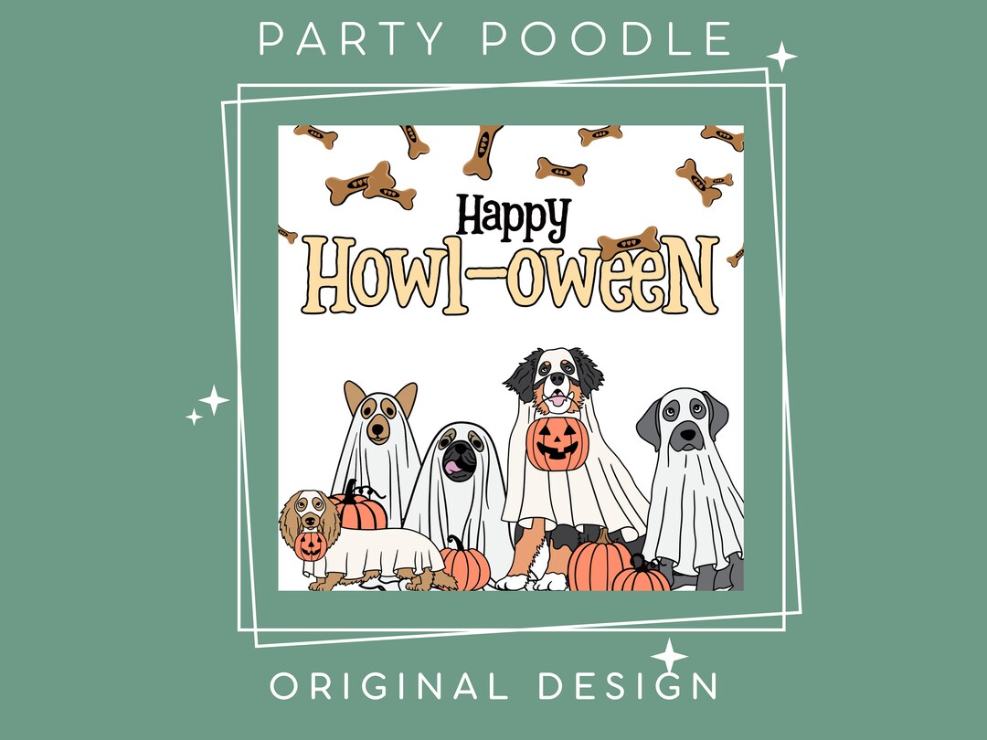 Dog Halloween howl-oween Sticker INSTANT DIGITAL - Etsy