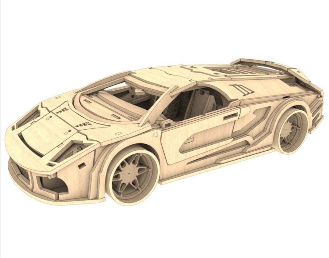 3D Lamborghini Wood CNC Design: Vector Model Puzzle (digital Download ...