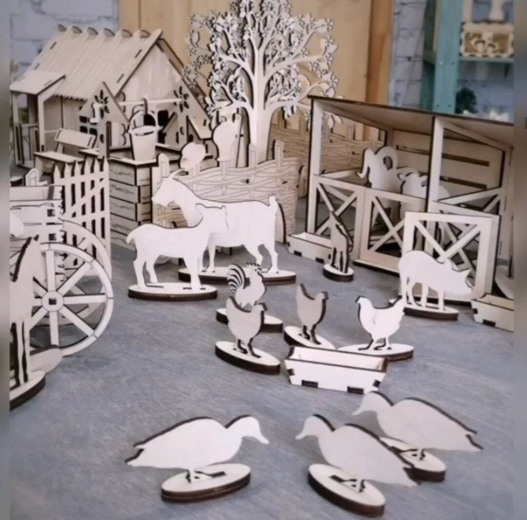 3D Wood Farm Animals Farm House Toy Design Vector 3D Puzzle Wooden Cdr ...