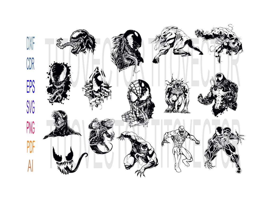 Venom SVG Cut Files: T-shirt Vector Designs (digital Download) - Etsy