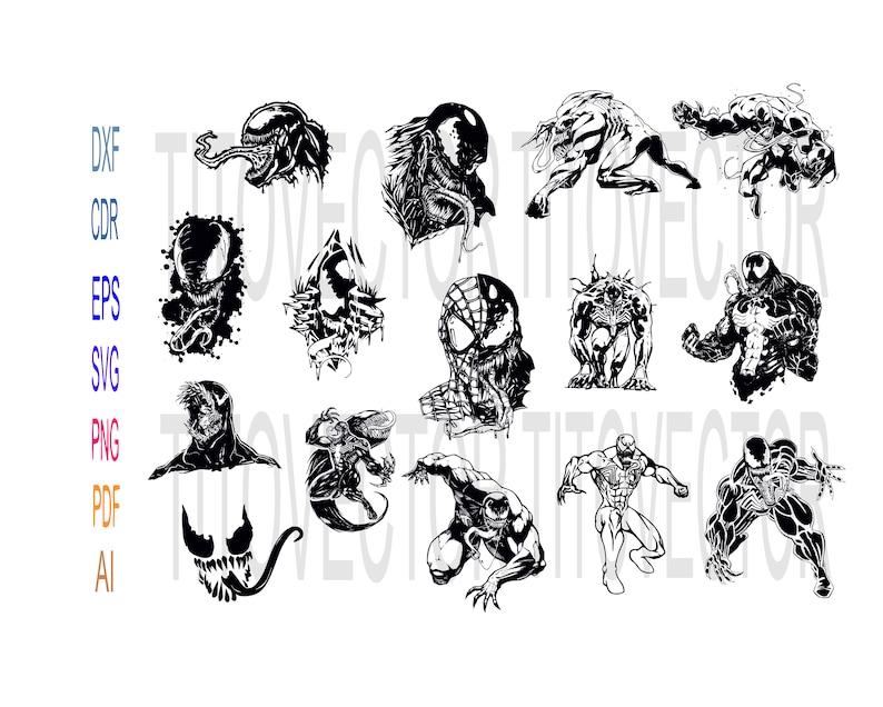 Venom SVG Cut Files: T-shirt Vector Designs (digital Download) - Etsy