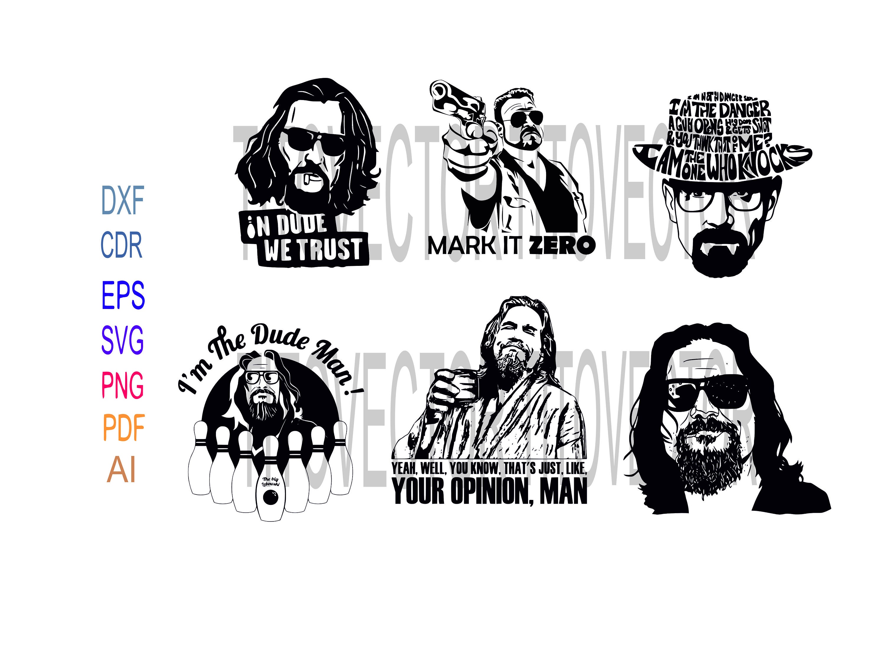 Big Lebowski SVG Cut Files: the Dude Vector Art (digital Download) - Etsy