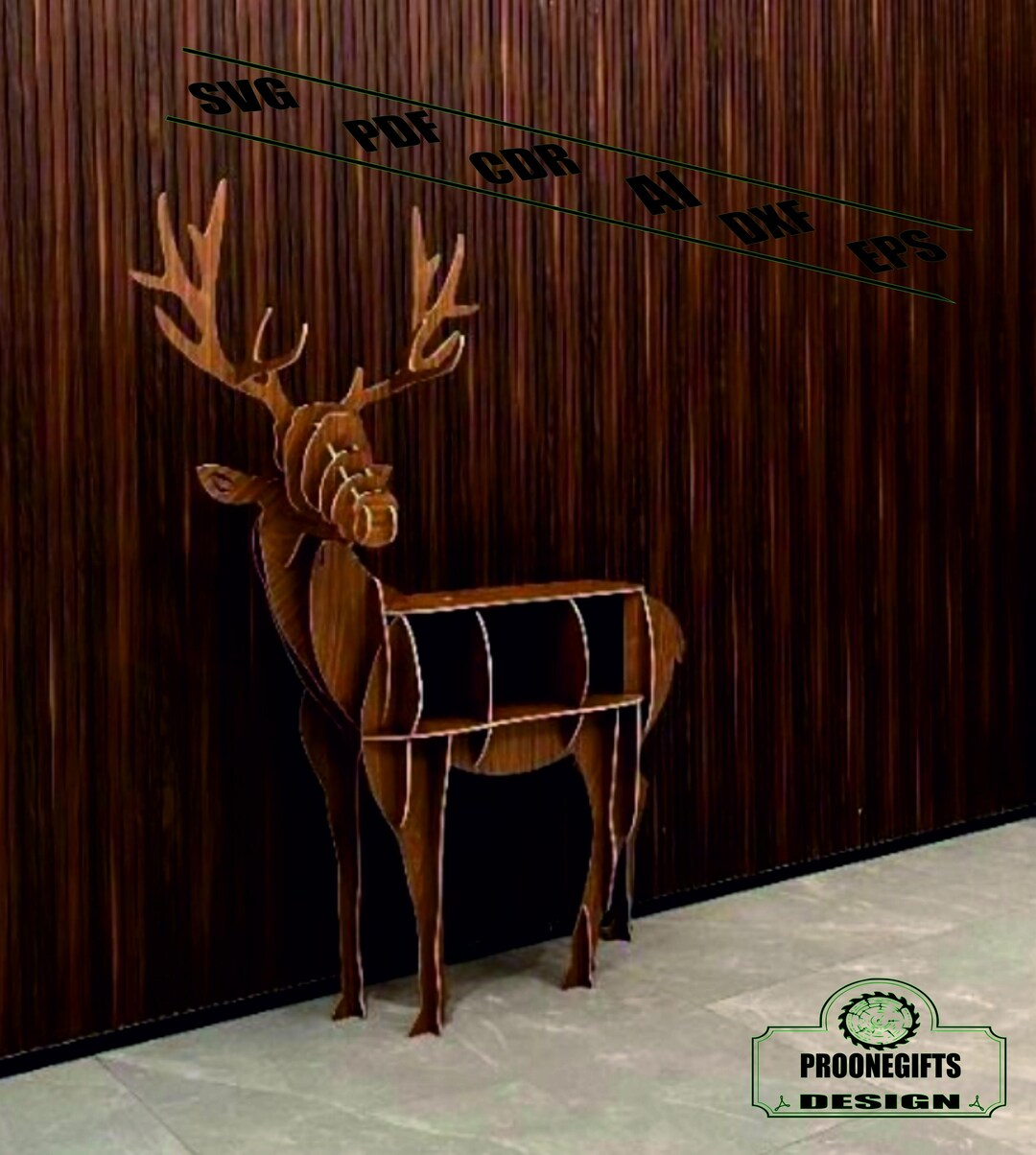 Shelf Deer Wooden Laser Cut Design Vector Files Svg Cdr Dxf Ai Pdf - Etsy