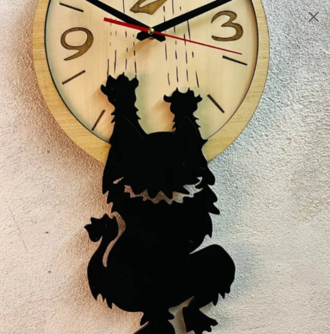3D Model Cnc Clock Cat Wall 3D for Room Insolent Decor Design Vector ...