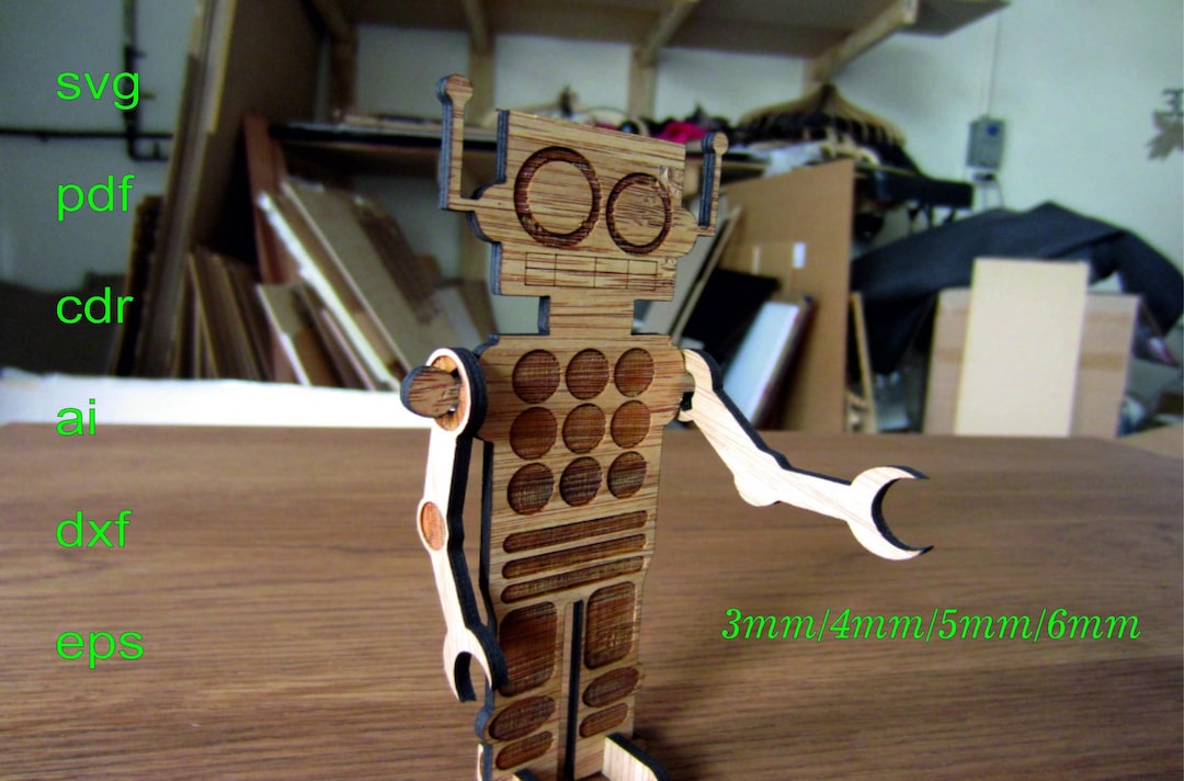 Robot 3D Wooden Cut Files Vector Laser 3d Wooden Digital Download - Etsy