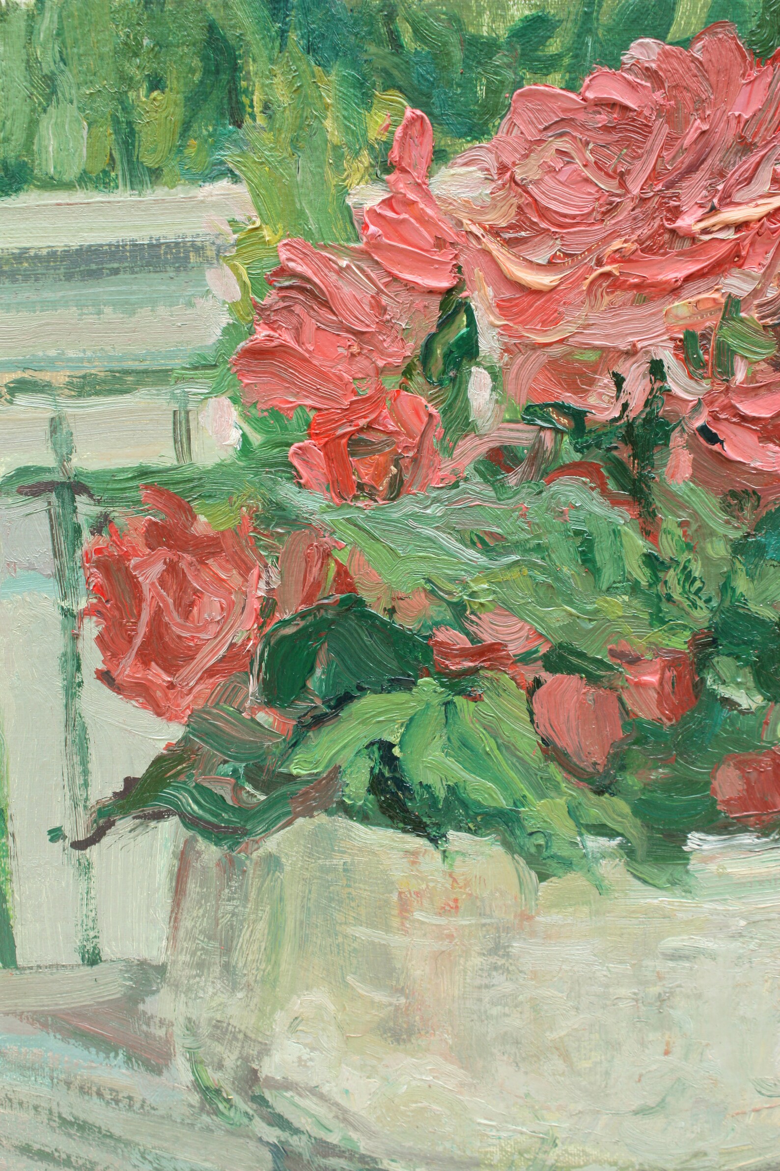 Begonia Original Oil Painting, Flowers Artwork, Plein Air in A Garden ...