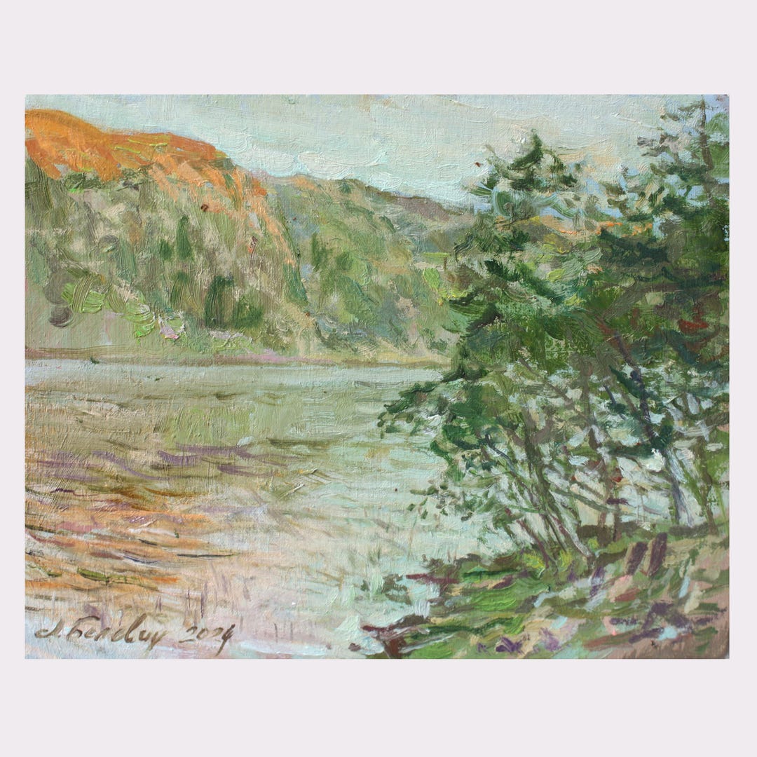 Evening at Floen Lake, Original Plein Air Painting, Landscape ...