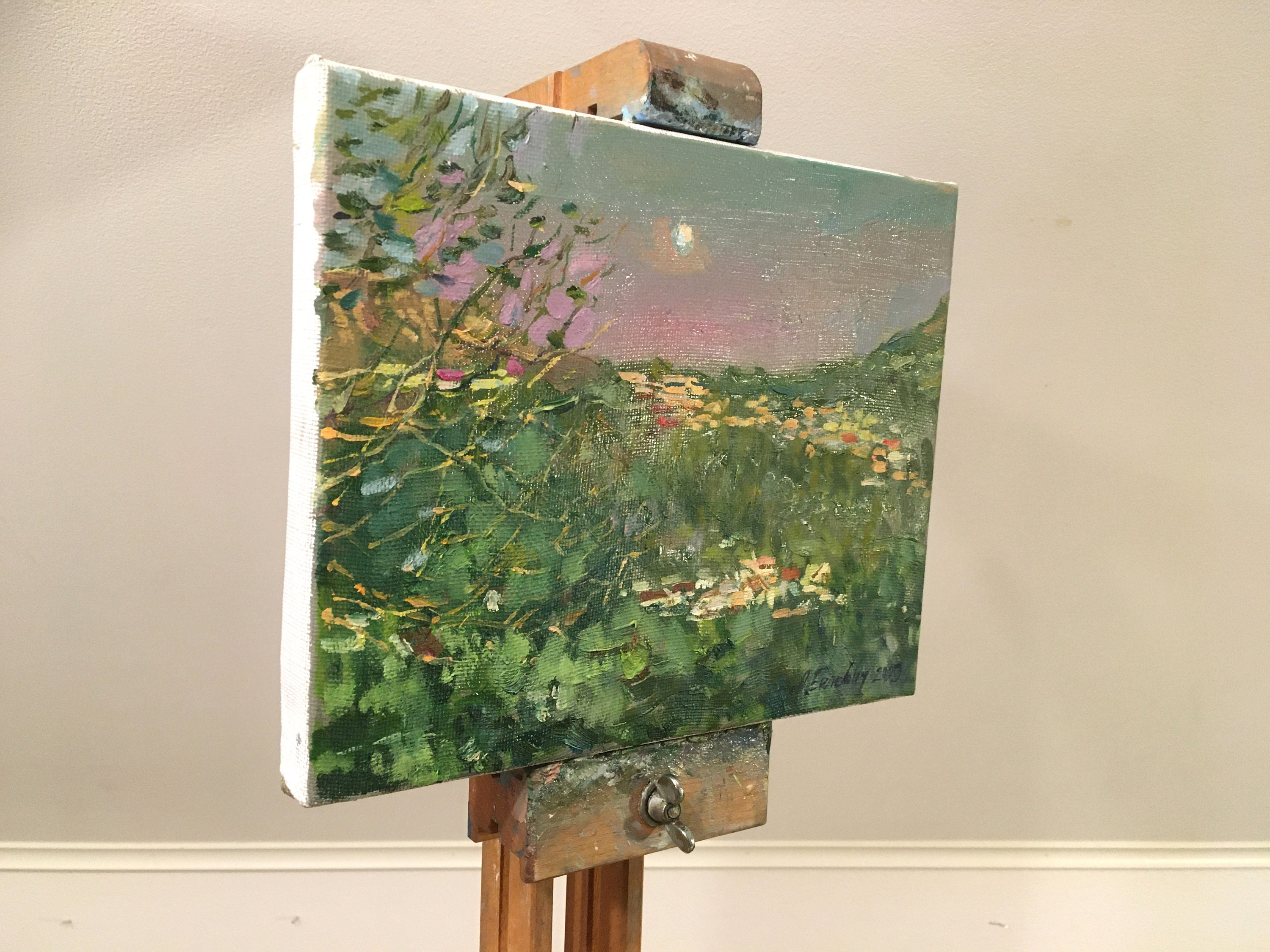 June Moonrise, Original Oil Painting, Landscape Art, Summer Motive ...