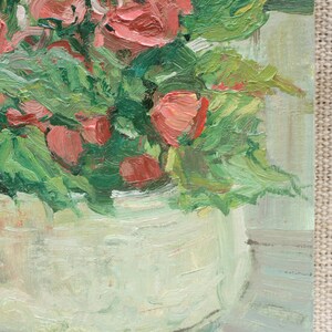 Begonia Original Oil Painting, Flowers Artwork, Plein Air in A Garden ...