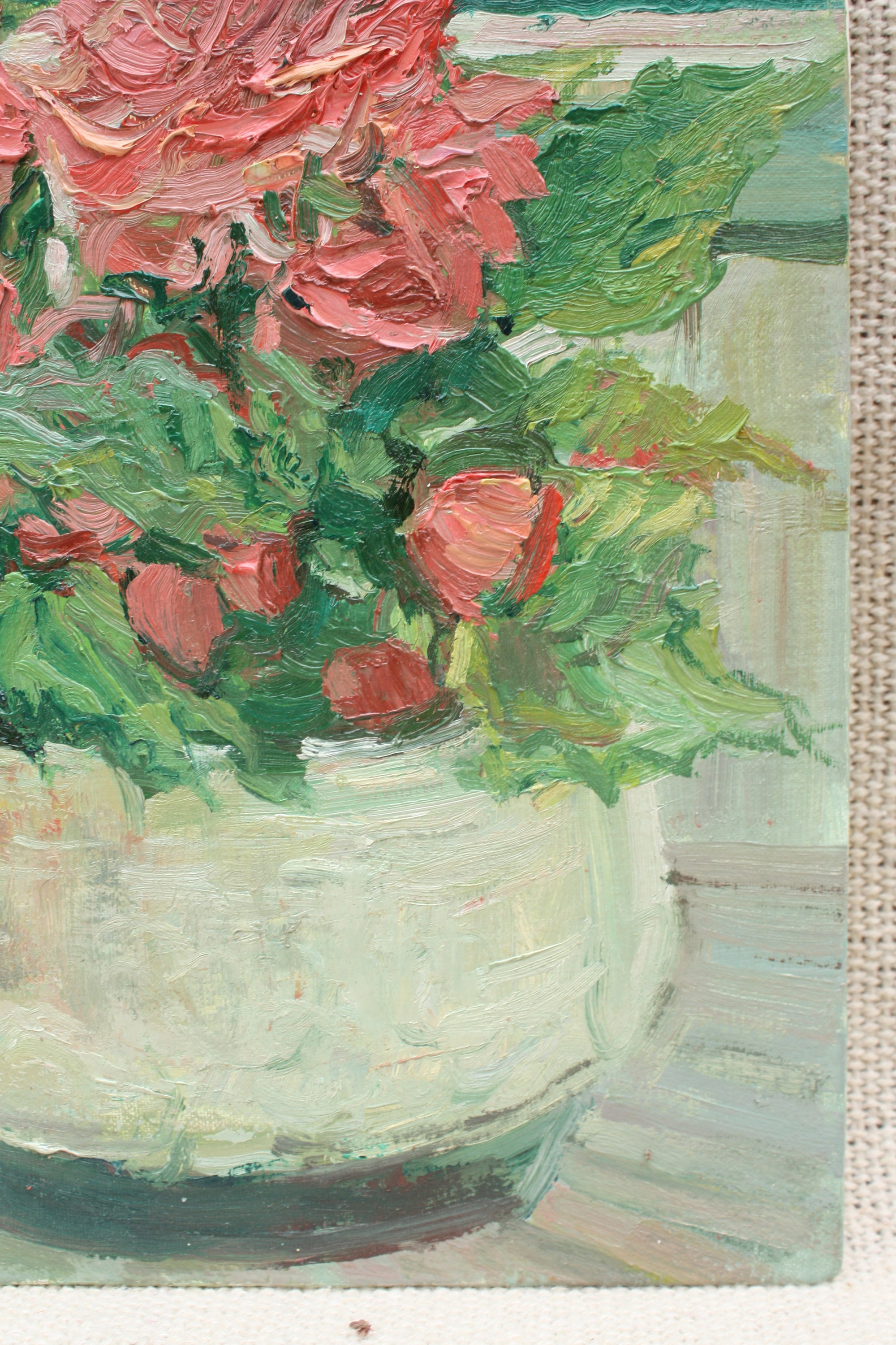 Begonia Original Oil Painting, Flowers Artwork, Plein Air in A Garden ...