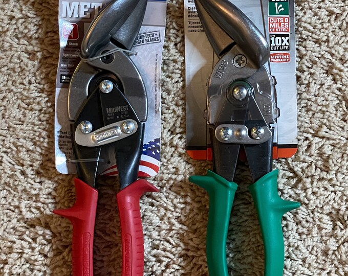 MIDWEST Aviation Snip Set - Left and Right Cut Regular Tin Cutting ...