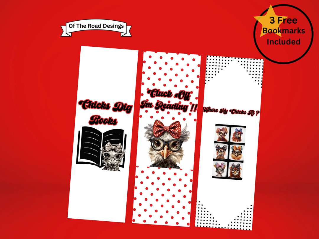 Funny Chicken Bookmark, Printable Bookmarks, Instant Download PDF ...