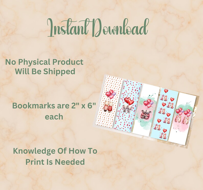 Watercolor Animals Valentines Day Bookmarks, Printable Bookmarks ...