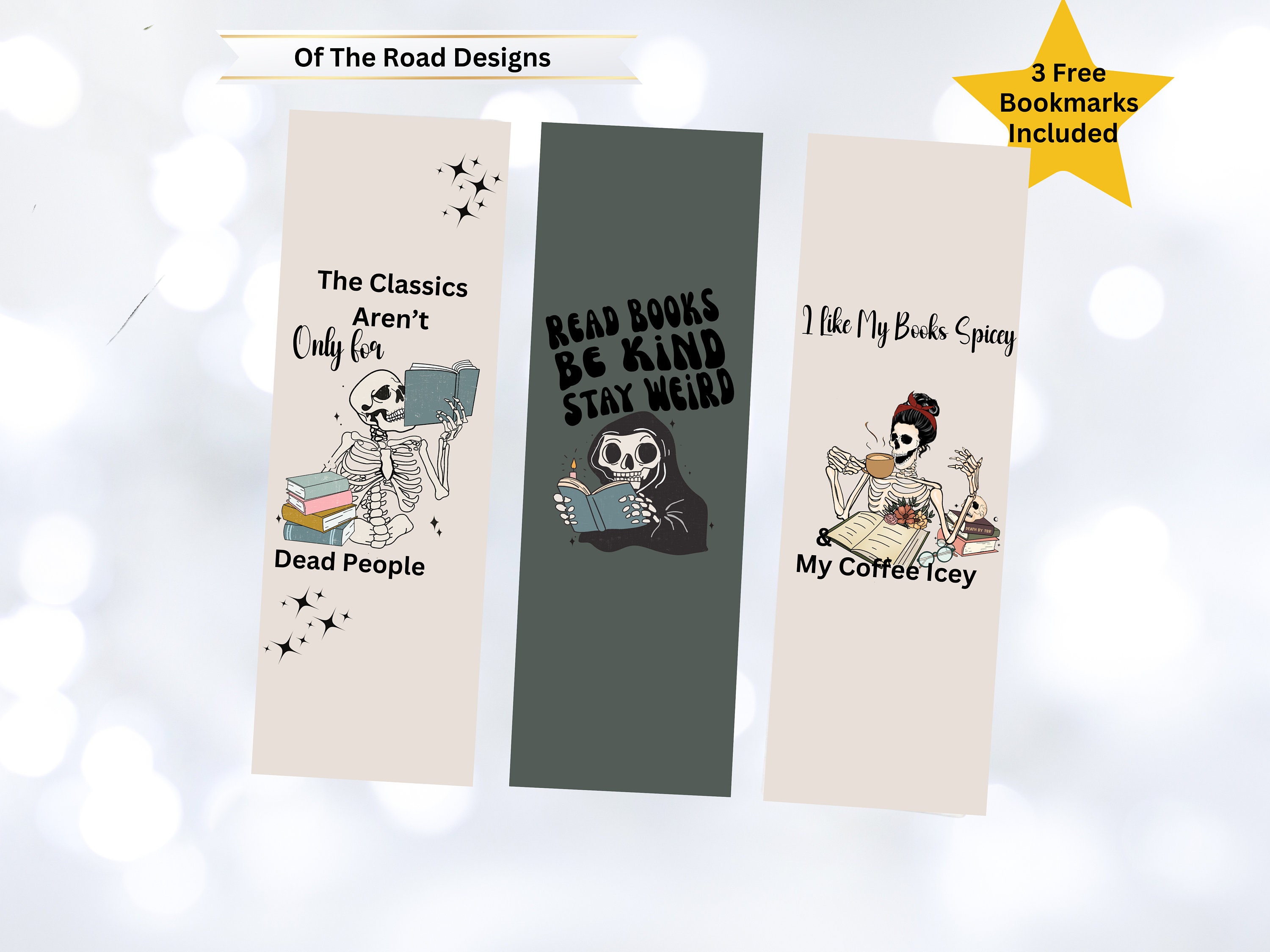 Funny Skeleton Bookmarks, Sassy Skeleton Bookmark, Printable Bookmarks ...