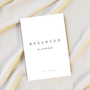 Printable Wedding Reserved Sign, Minimalist and Modern Wedding Reserved ...