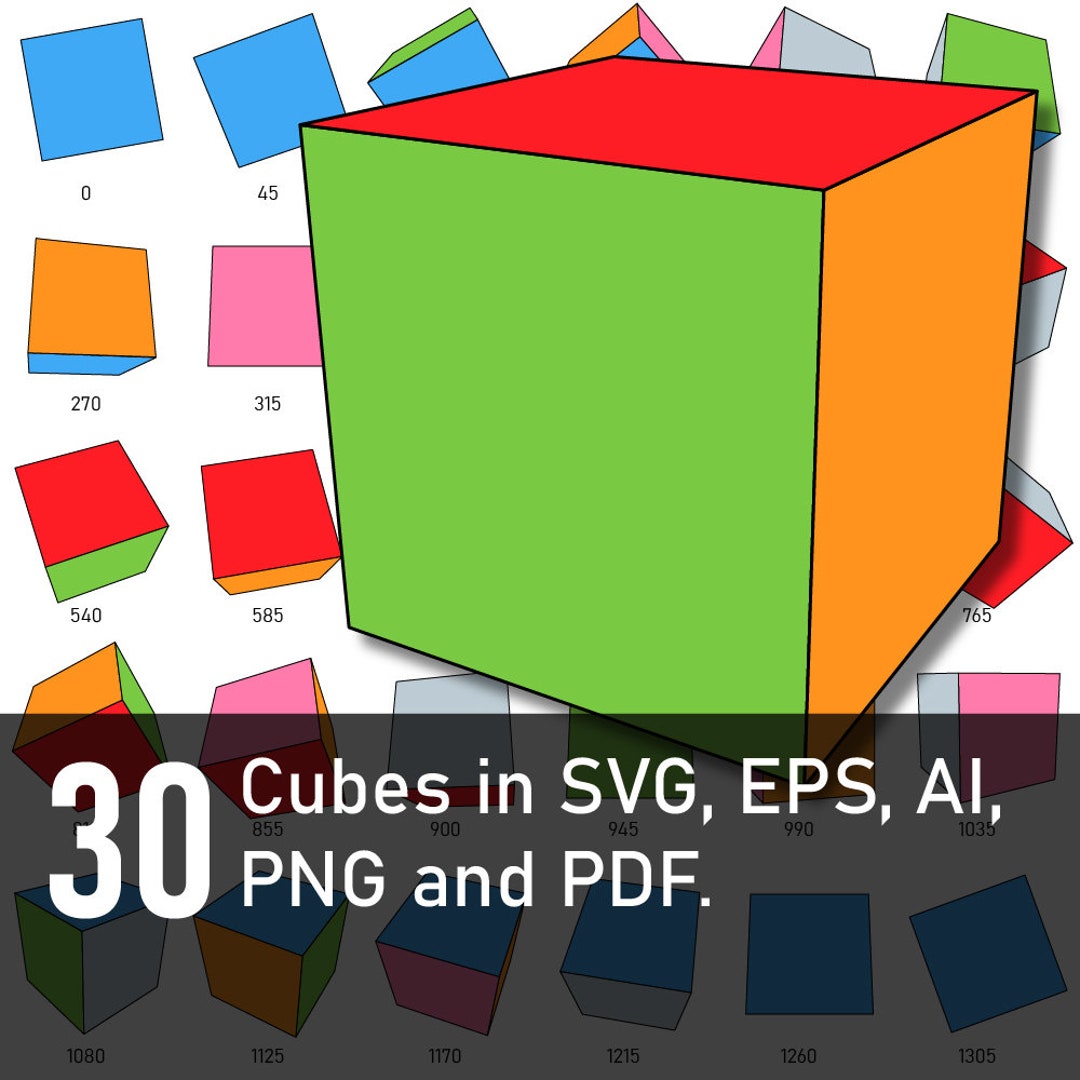 30 Cubes: AI_SVG_EPS_PNG and PDF Files. - Etsy