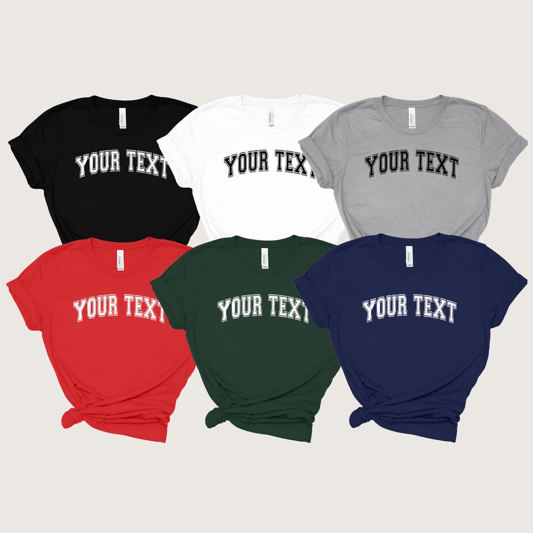 Custom Varsity Letter T-shirt - Etsy