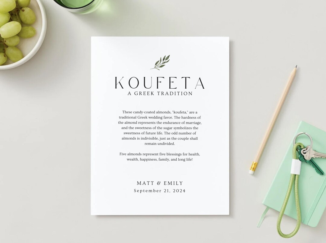 Koufeta Sign Template // 8x10 Wedding Sign for Traditional Greek Jordan ...