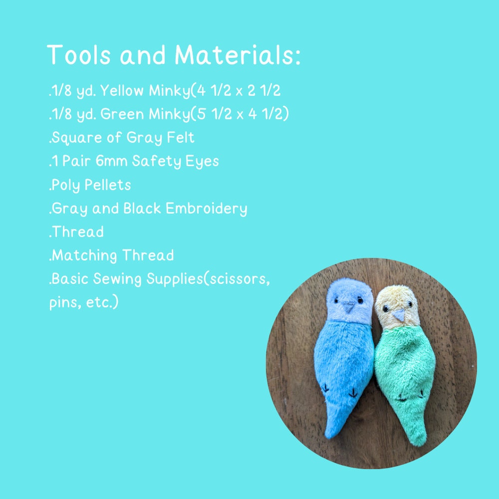 Baby Parakeet Sewing Pattern - PDF Digital Download - Plush Sewing DIY ...