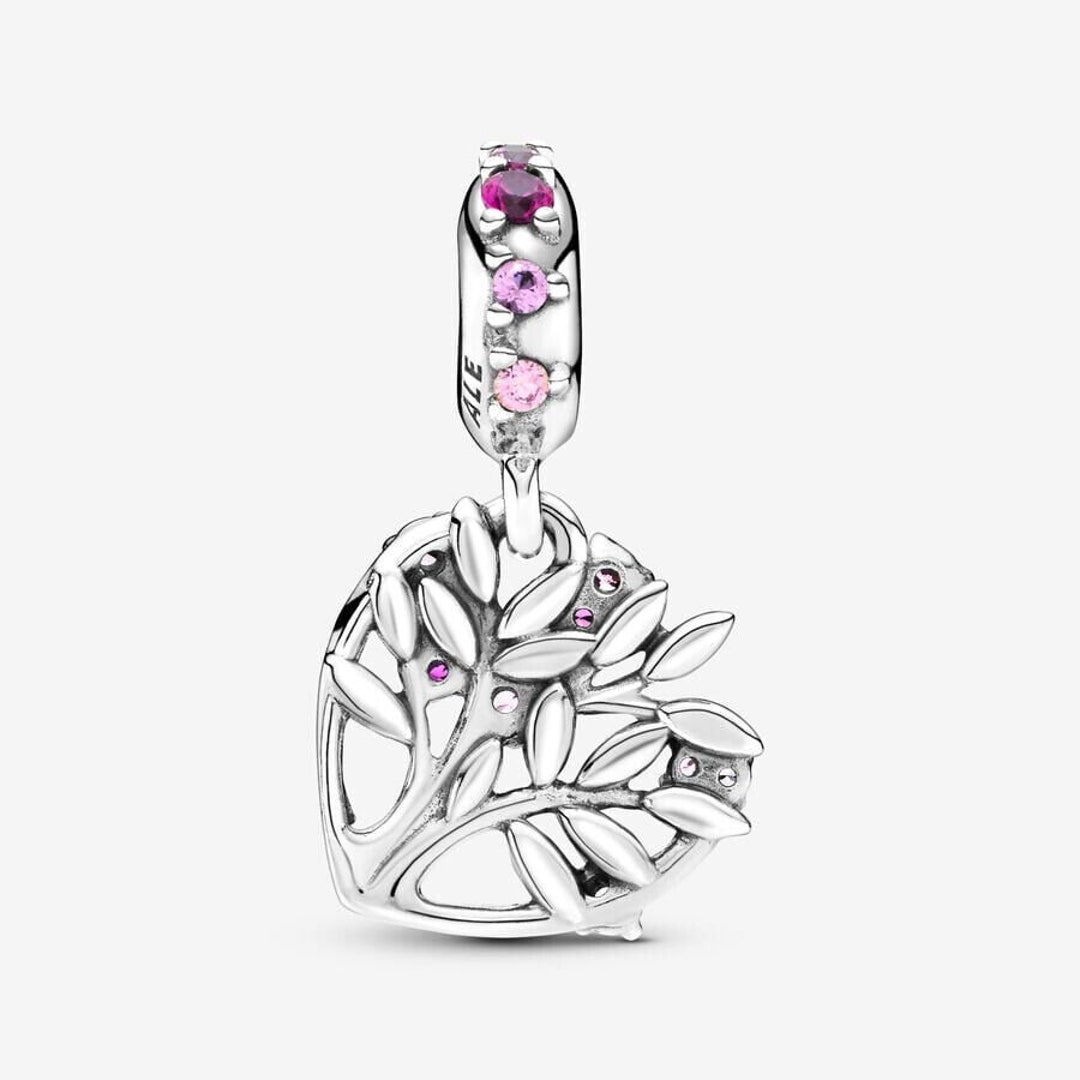Authentic Pandora Pink Heart Family Tree 799153C01 Sterling Silver ...