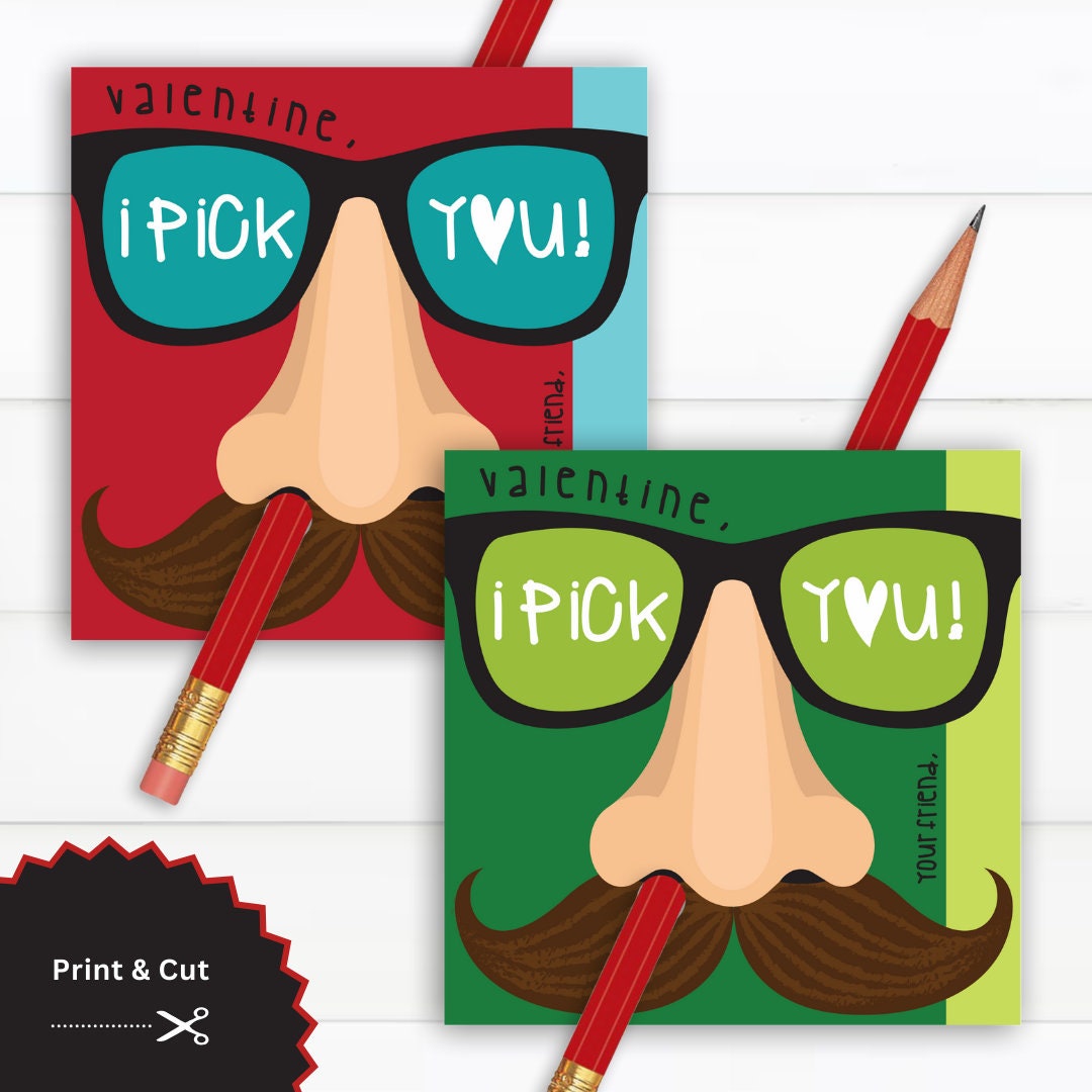 Valentine Printable, I Pick You Valentine's Day Card, Instant Download ...