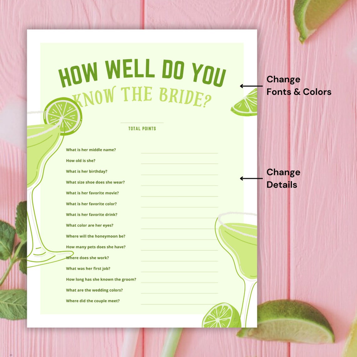 Margs and Matrimony Game: How Well Do You Know the Bride? (PDF) - Etsy