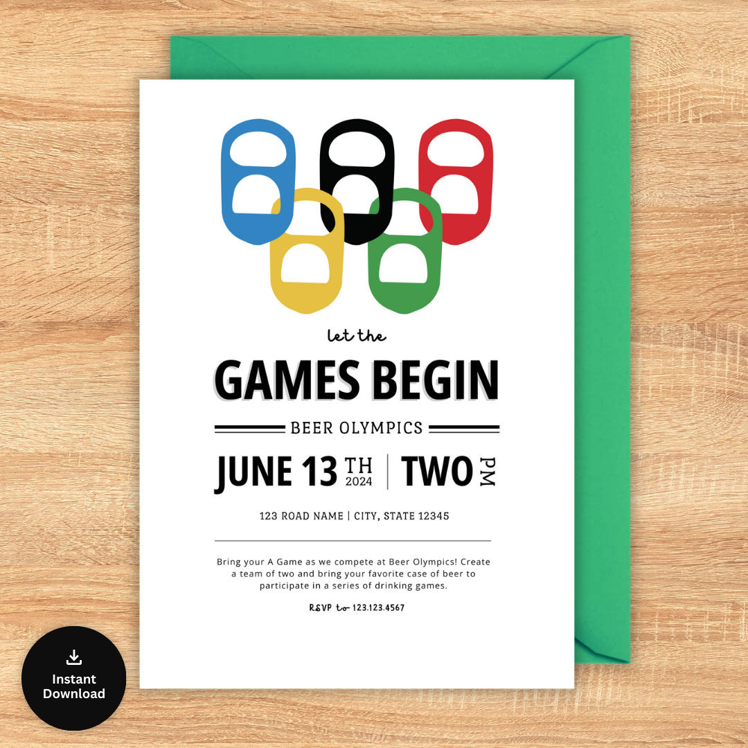 Beer Sports Party Editable Invitation, Beer Sports Birthday Party, Beer ...