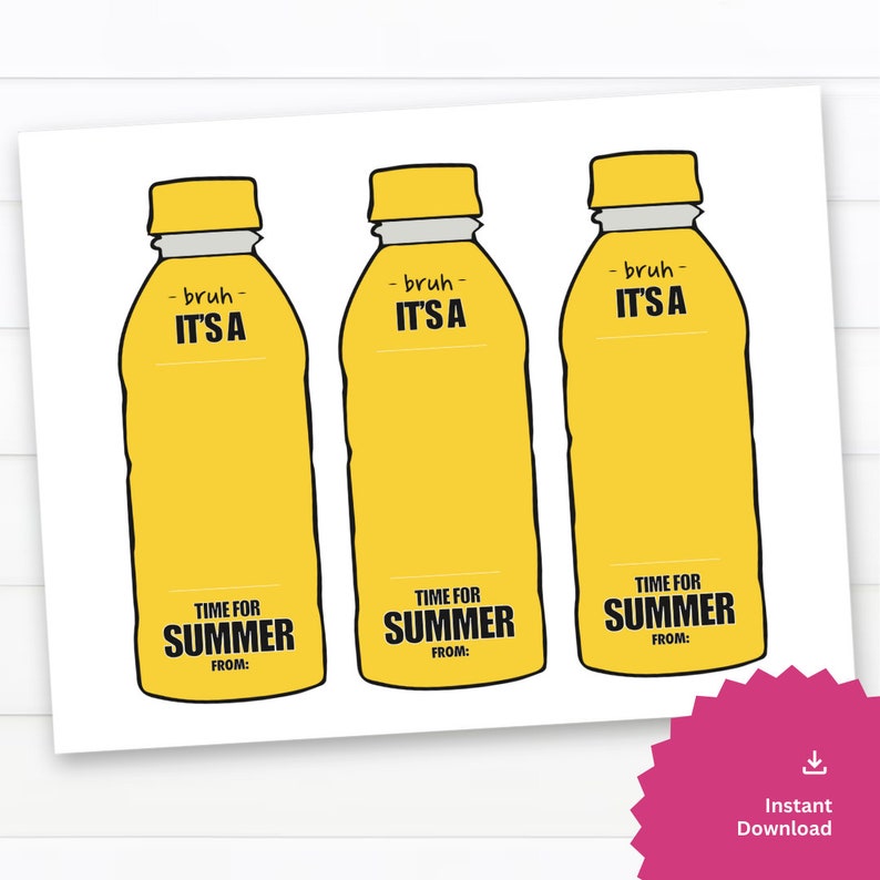 Hydration Drink Mix Printable Card, Bruh It's a Prime Time for Summer ...