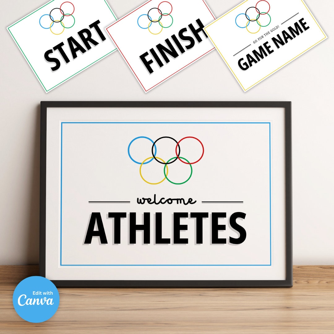 Olympics Party Editable Sign Templates, Olympic Game Signs, Olympic ...