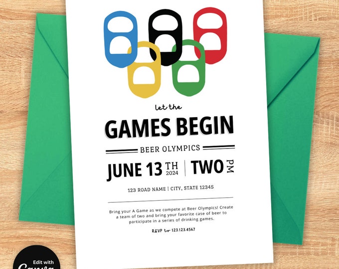 Backyard Beer Olympics Invitation - Etsy