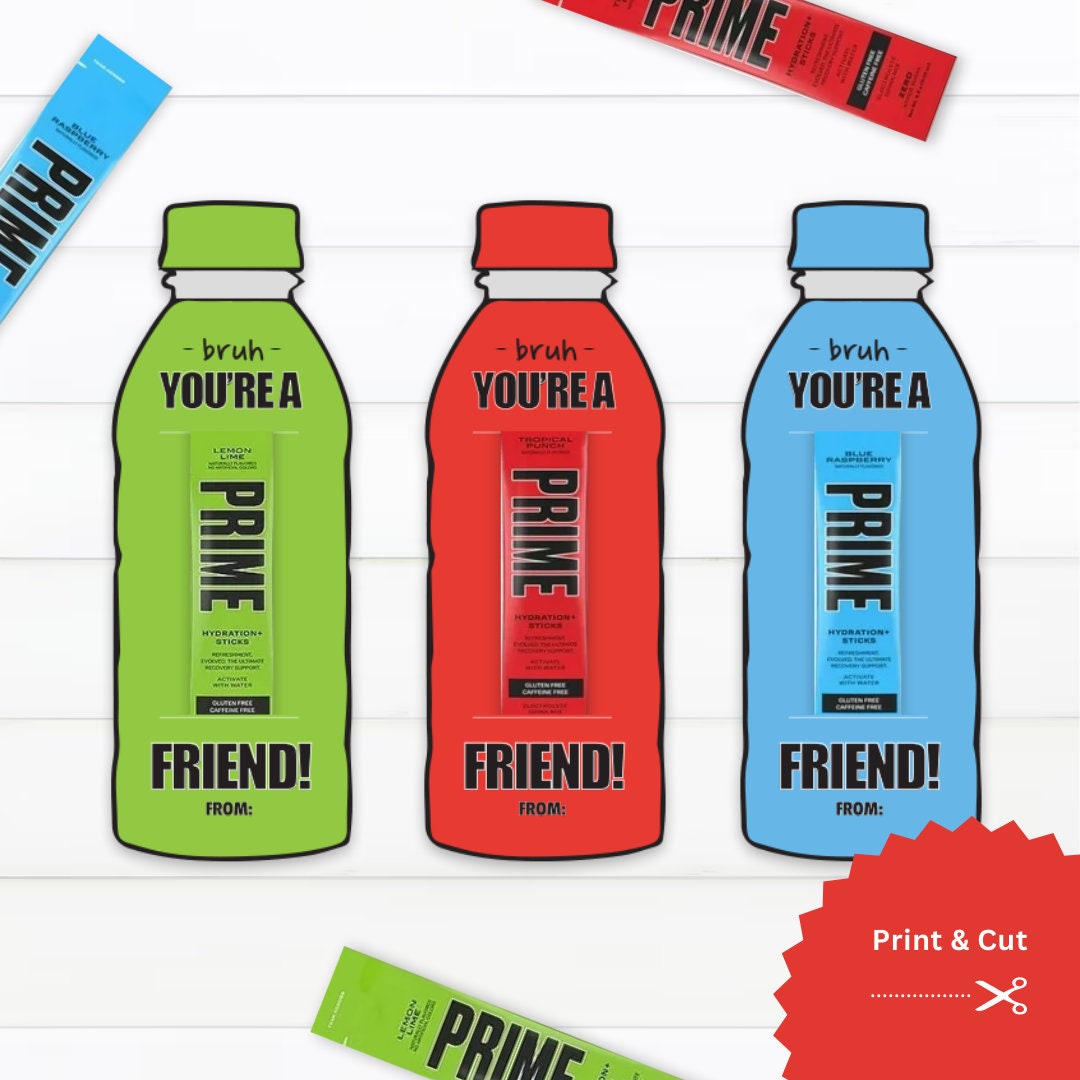 Valentine Printable, Hydration Drink Mix Valentine's Day Card, Bruh You ...