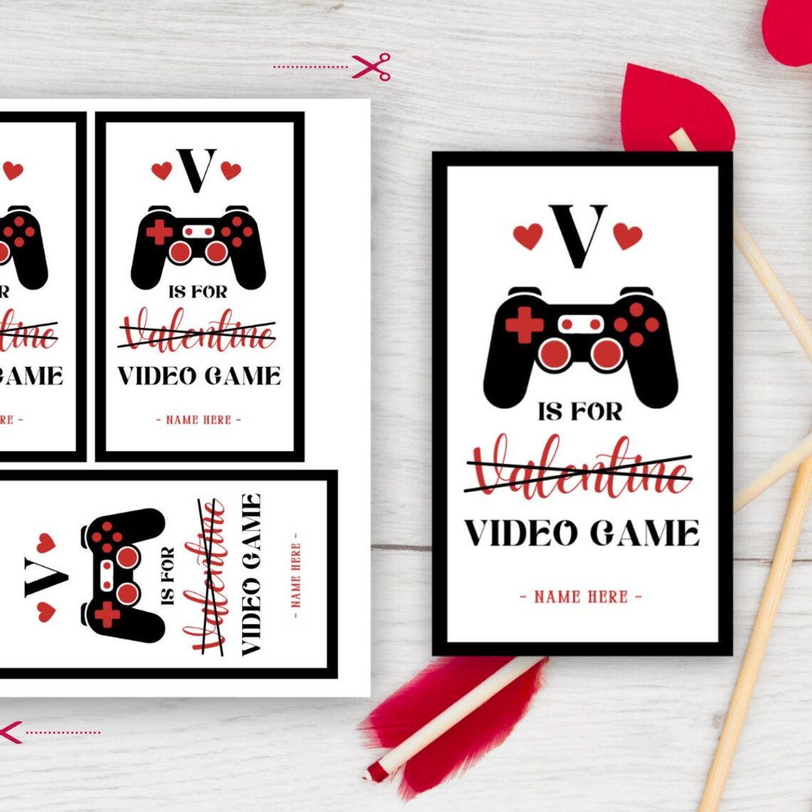 Video Game Valentines, Valentine Exchange, Video Game Card, Editable ...