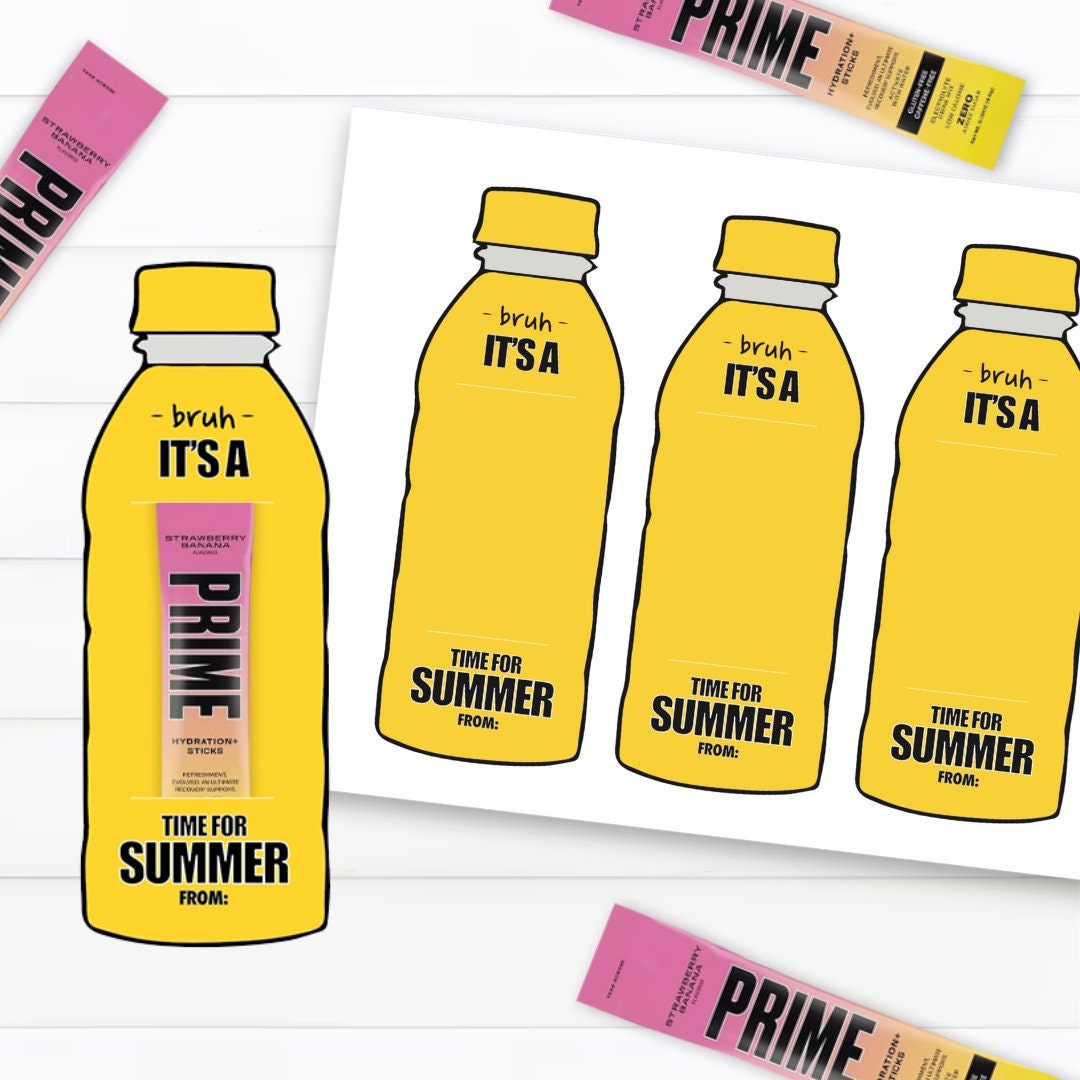 Hydration Drink Mix Printable Card, Bruh It's a Prime Time for Summer ...