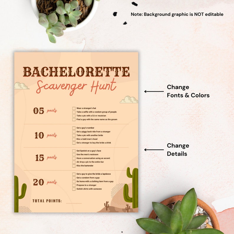 Bachelorette Scavenger Hunt Printable, Bachelorette Game Printable ...